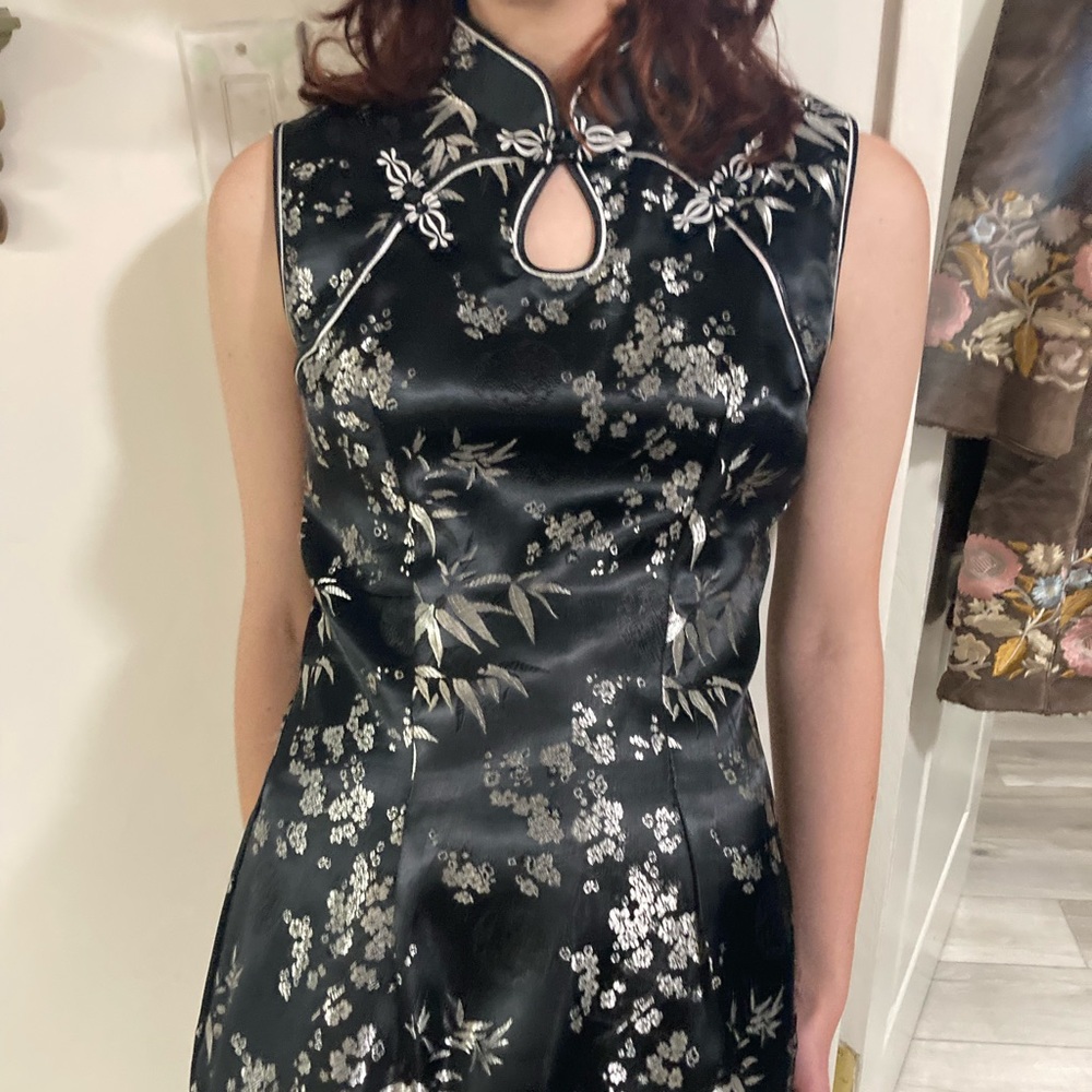 Vtg Maxi Floor Length Qipao Keyhole Neckline Cheongsa… - Gem